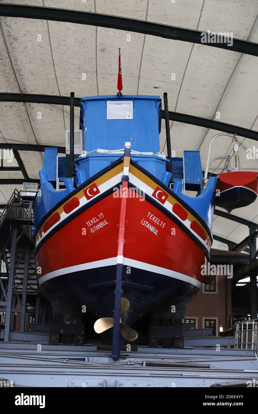 ISTANBUL, TURKEY - SEPTEMBER 20, 2020: Tekel 15 Cargo Ship in Rahmi M ...