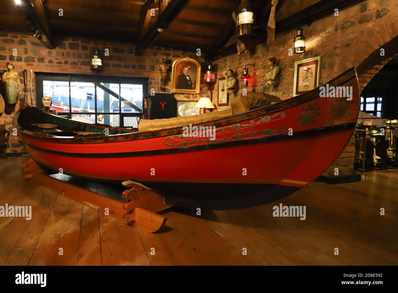 ISTANBUL, TURKEY - SEPTEMBER 20, 2020: Ottoman barge in Rahmi M. Koc ...