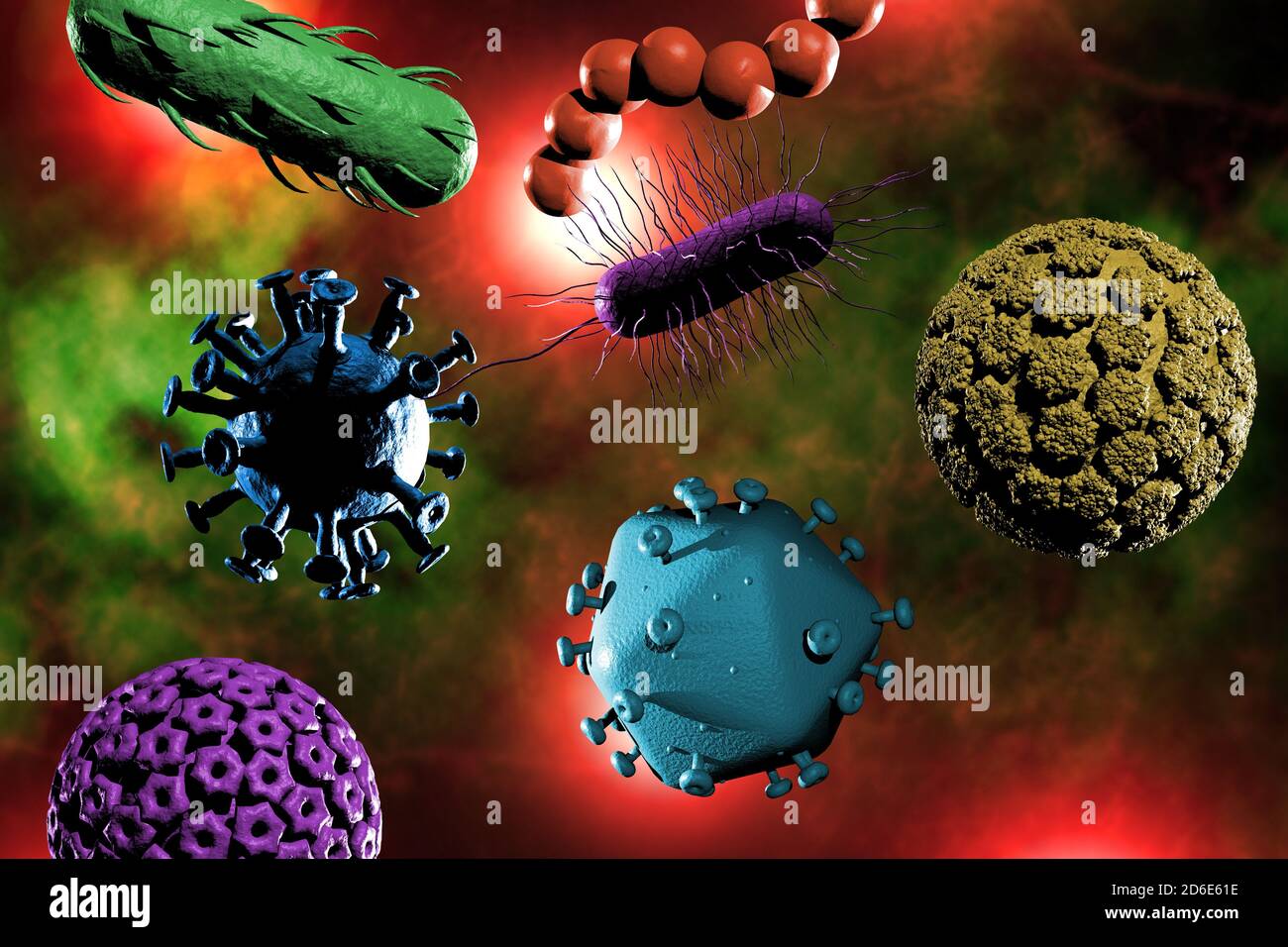 Several dangerous bacteria including e.coli salmonella coronavirus and ...