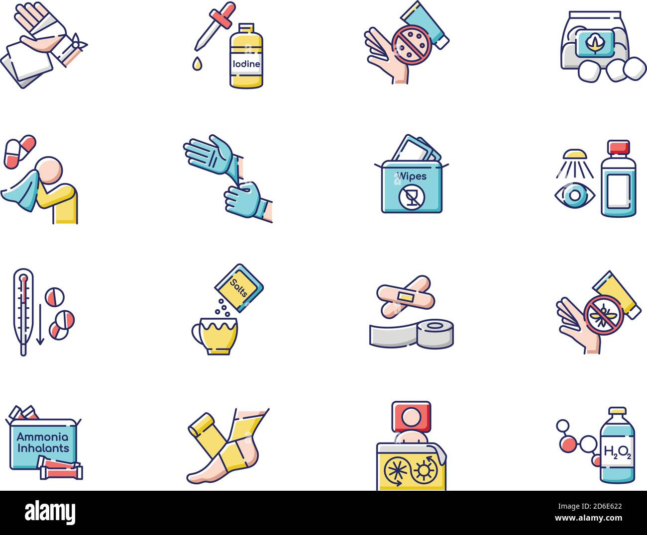 First aid kit RGB color icons set Stock Vector Image & Art - Alamy