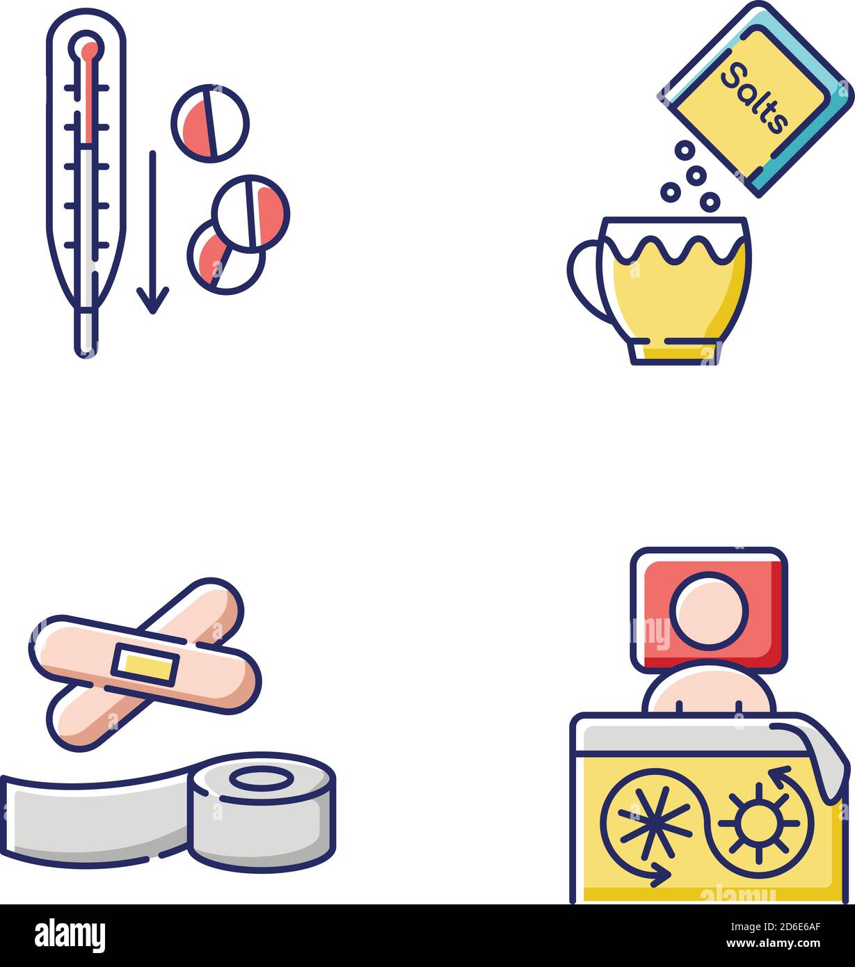 First aid medication RGB color icons set Stock Vector Image & Art - Alamy