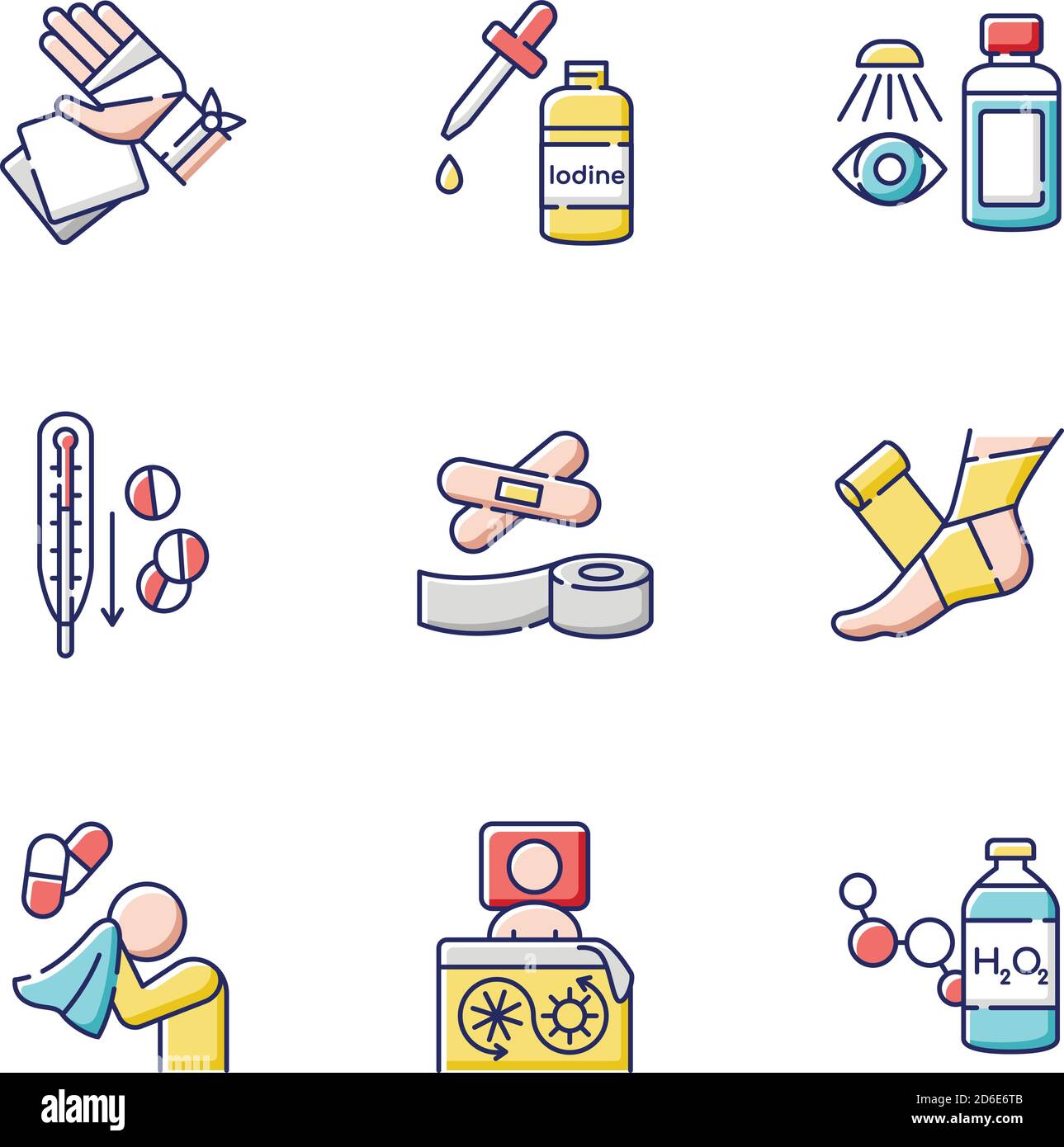 First aid RGB color icons set Stock Vector Image & Art - Alamy