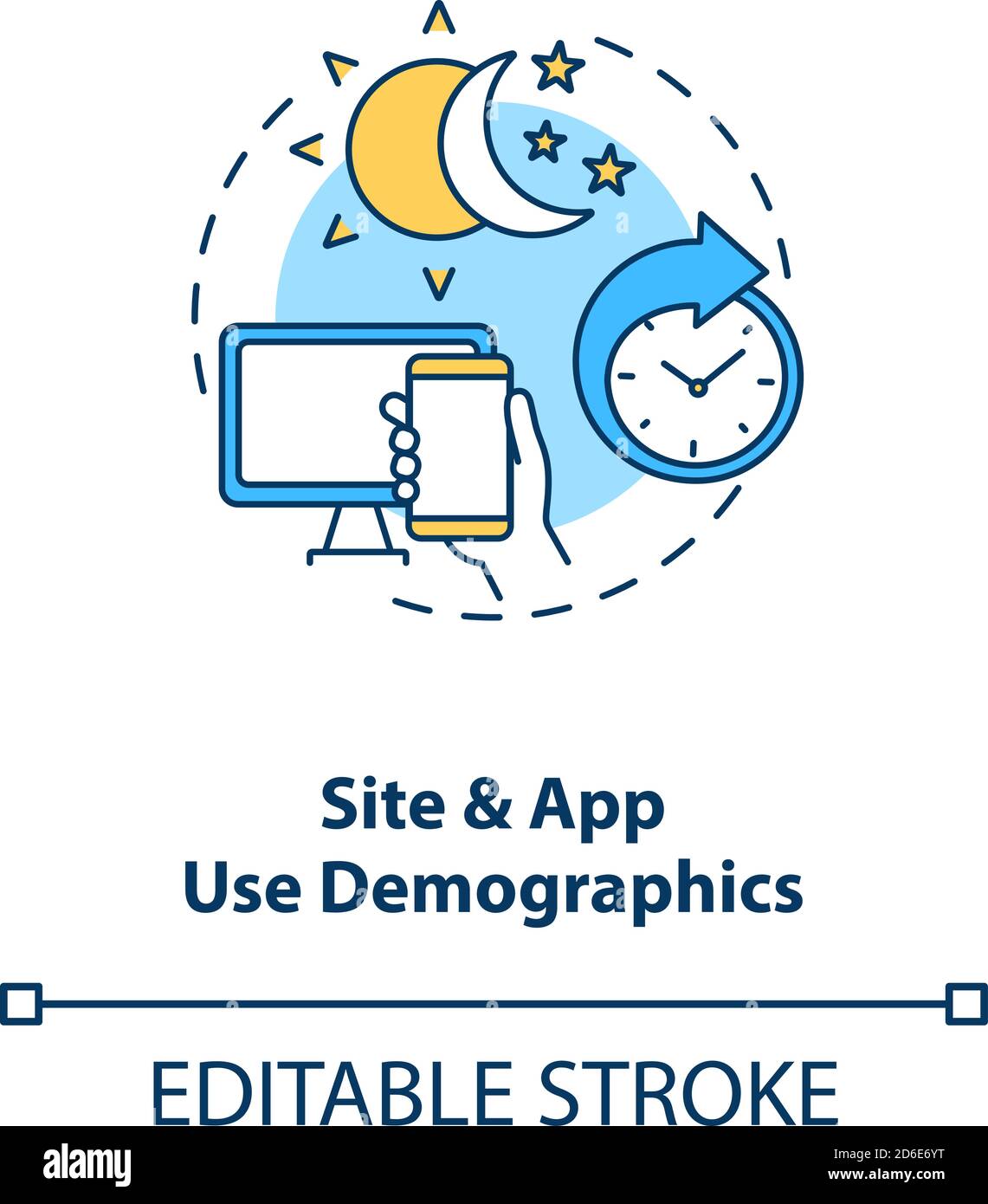 Site and app use demographics concept icon Stock Vector Image & Art - Alamy