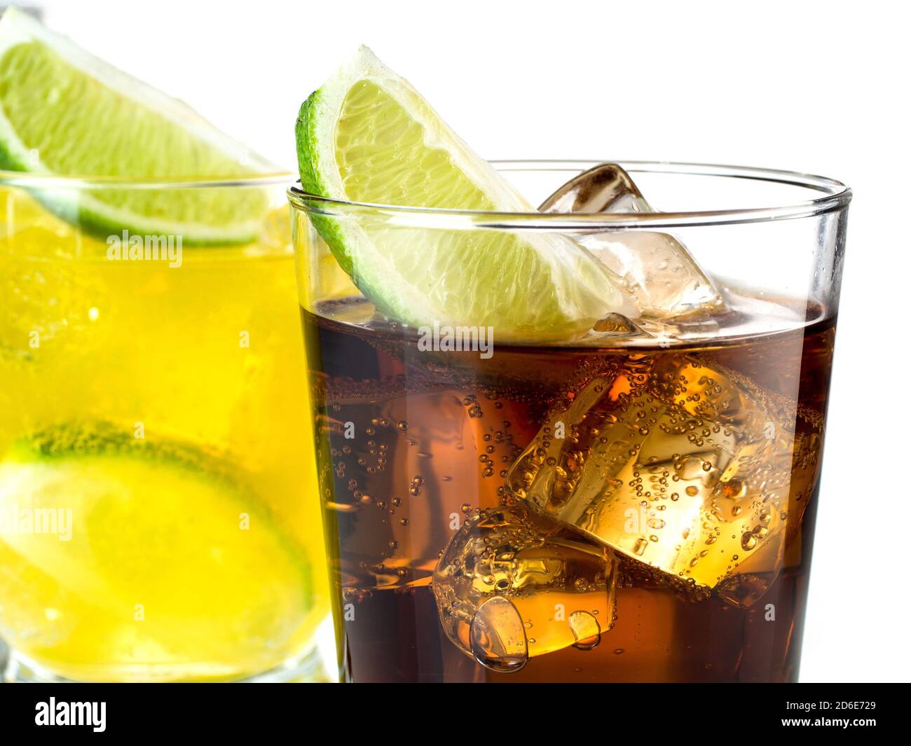 Mixed drinks on white background Stock Photo - Alamy