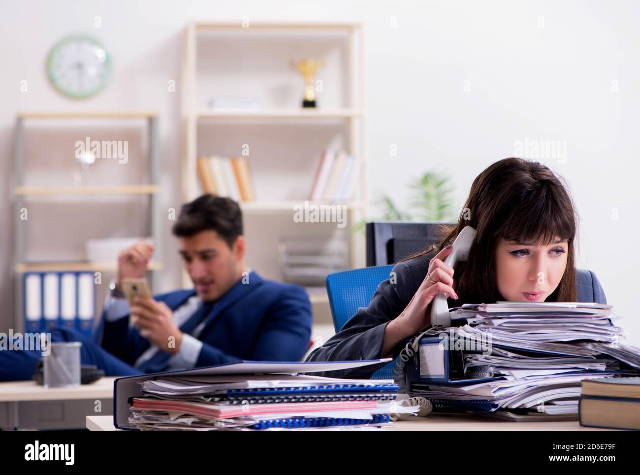 The male and female employees in office Stock Photo - Alamy
