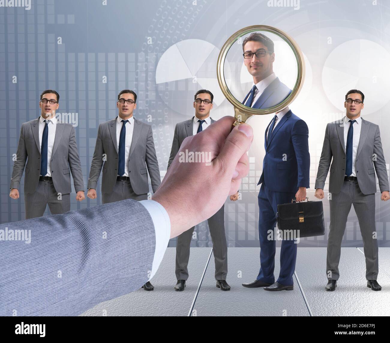 The recruitment and employment concept with selected employee Stock ...