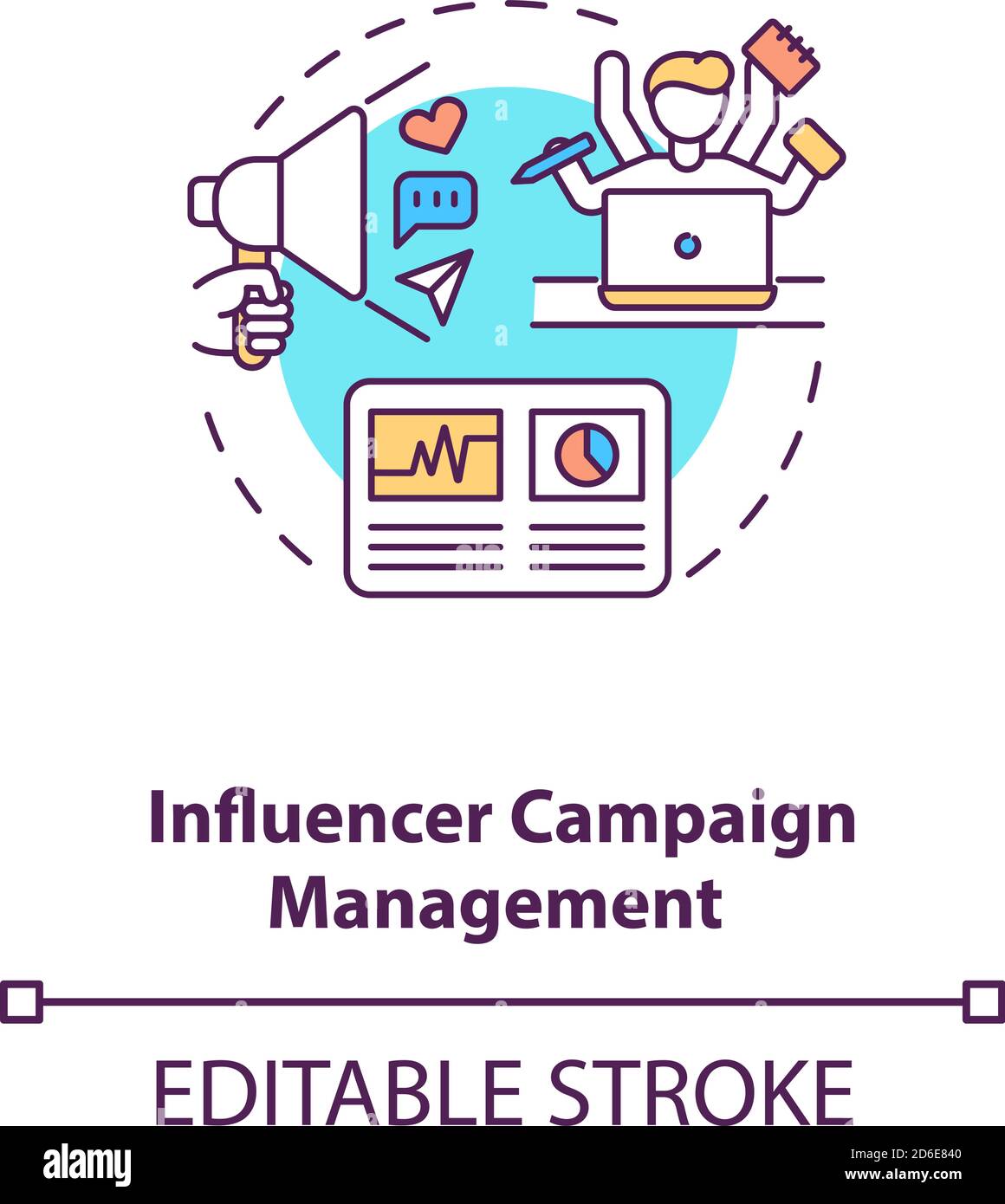 Influencer campaign management concept icon Stock Vector Image & Art ...