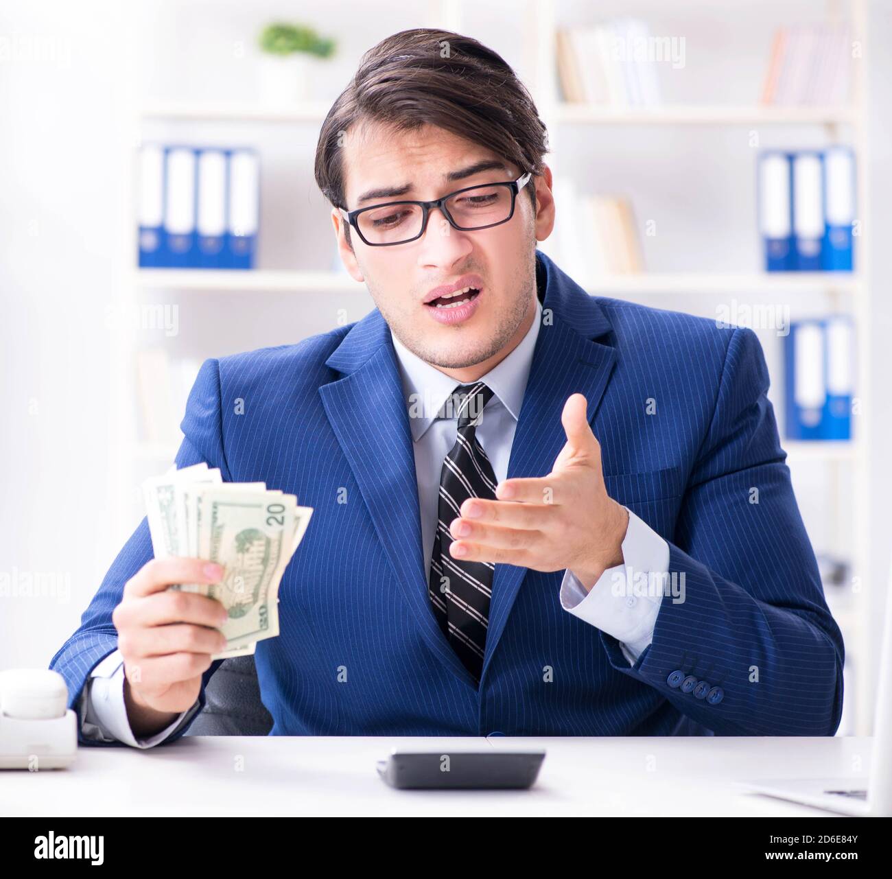 The businessman receiving his salary and bonus Stock Photo - Alamy