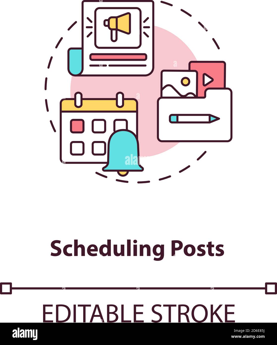 Scheduling posts concept icon Stock Vector Image & Art - Alamy