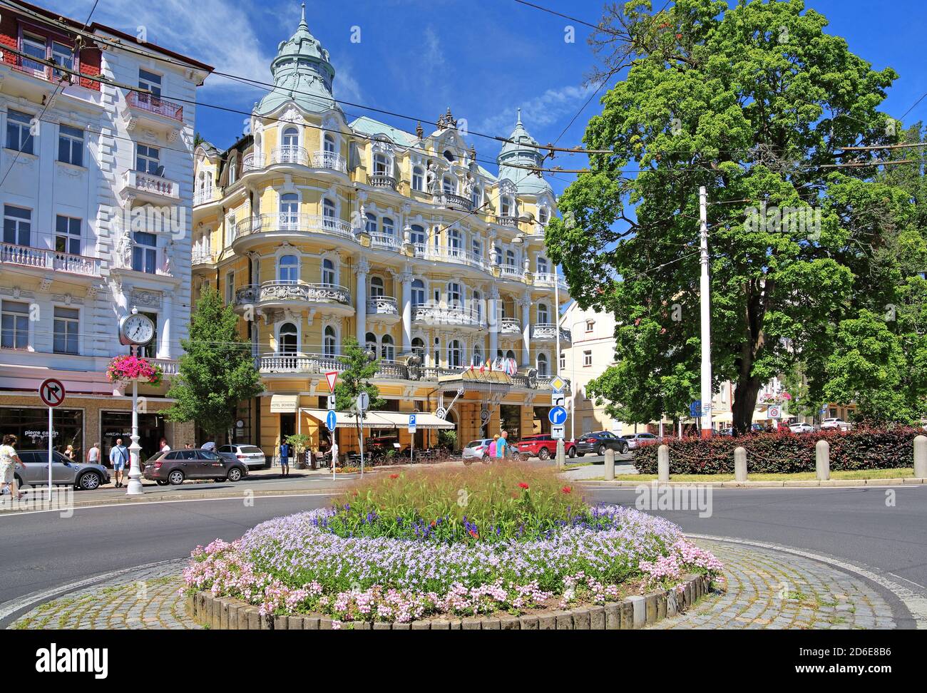 Typical Art Nouveau hotel, Marienbad, spa triangle, Bohemia, Czech ...