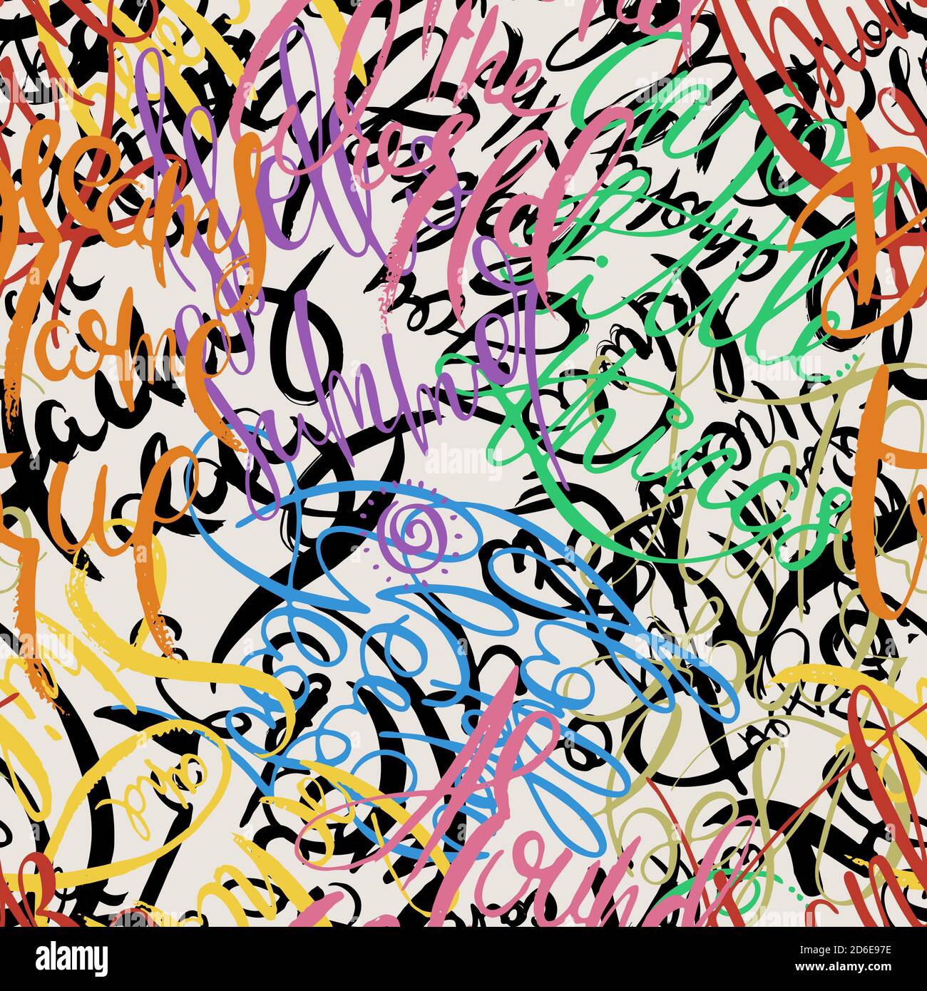 Graffiti background seamless pattern. Hand style tagging. Vandal vector ...