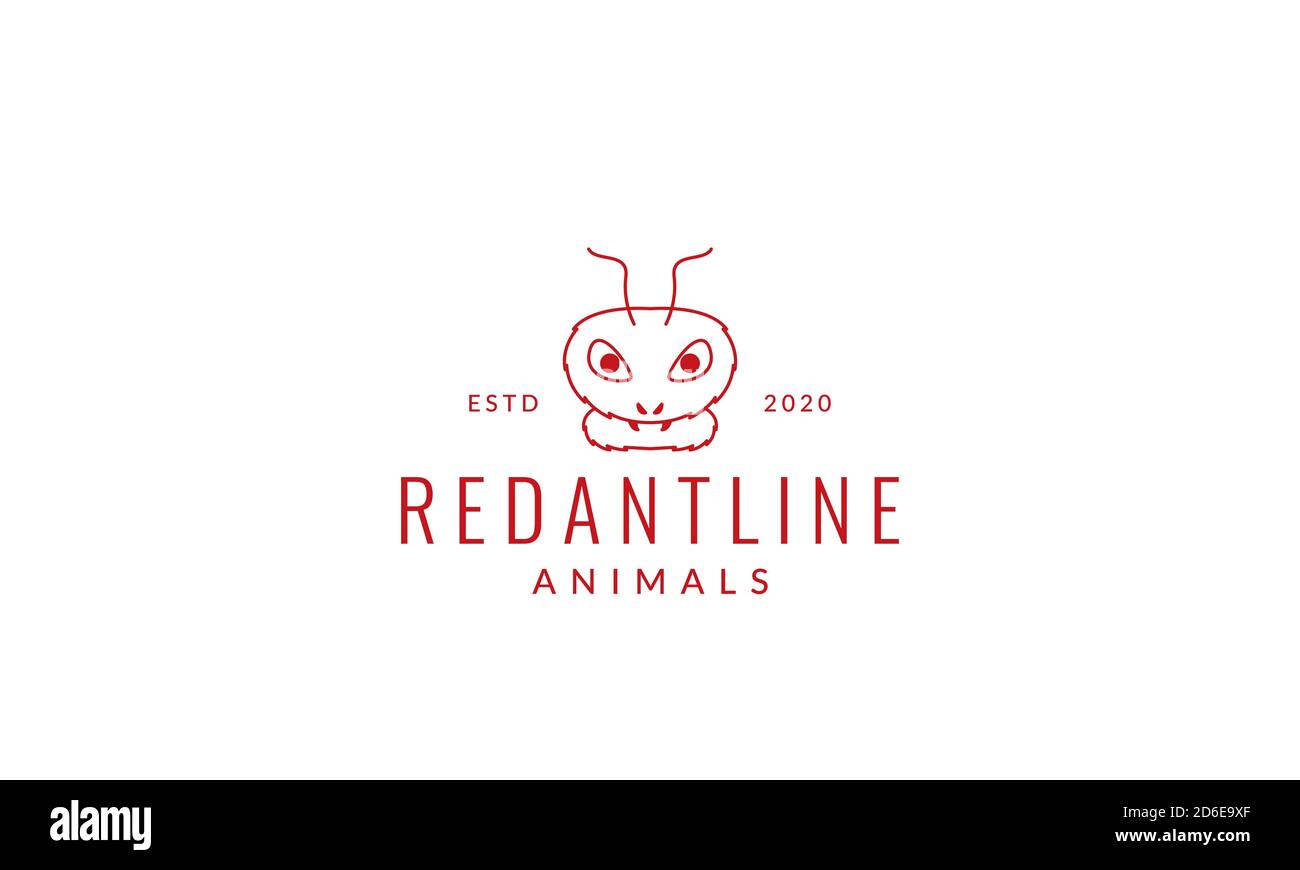 red ant head modern line logo vector illustration design Stock Vector ...