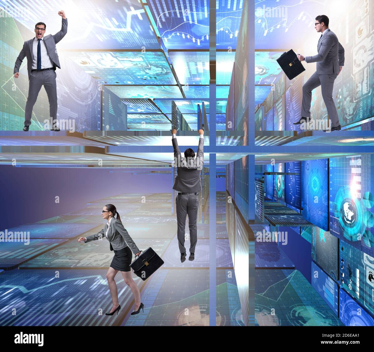 The business people in data management concept Stock Photo - Alamy