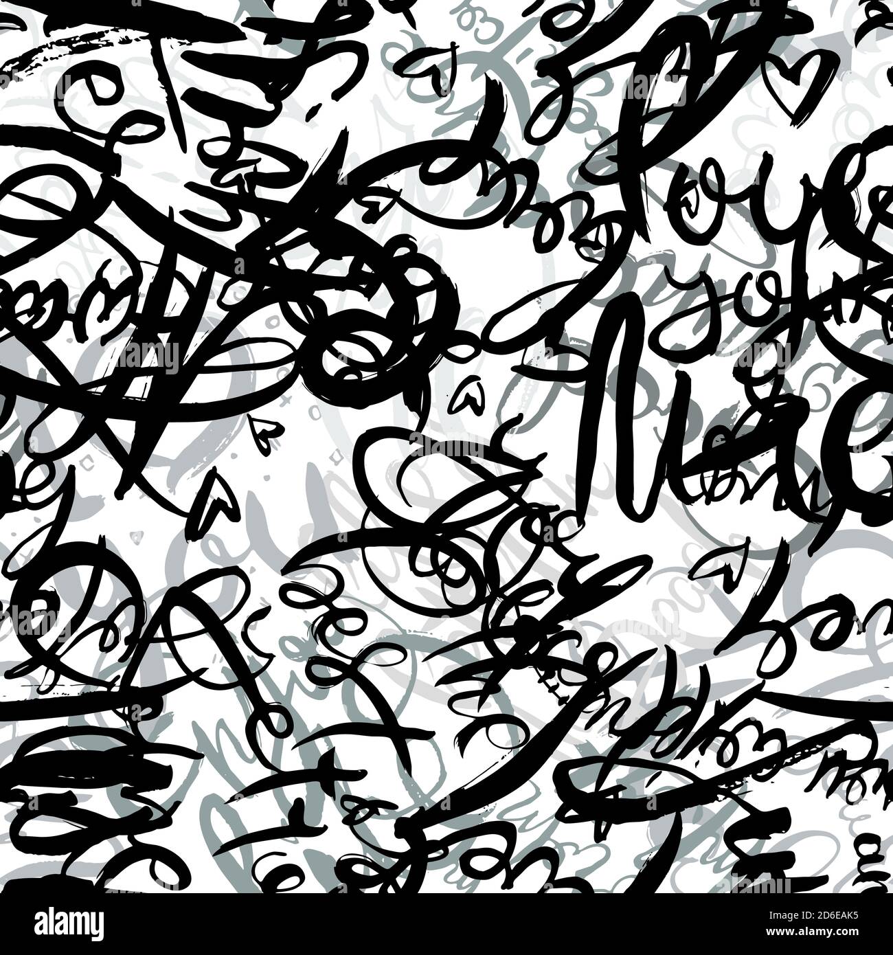 Graffiti background seamless pattern. Hand style tagging. Vandal vector ...