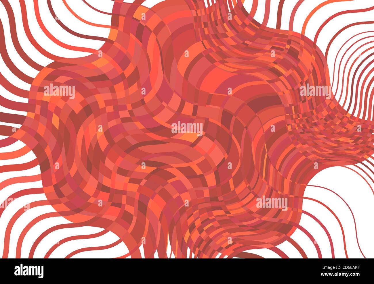 mosaic background, tessellation pattern. red wavy, waving and undulate ...