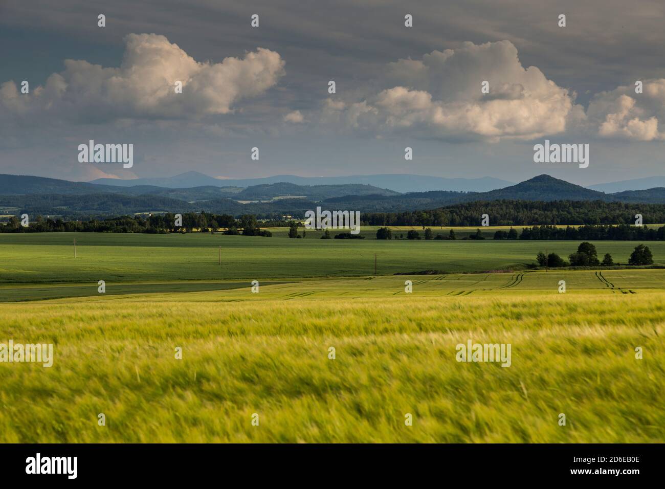 Europe, Poland, Lower Silesia, Ostrzyca / Spitzberg - extinct volcano ...