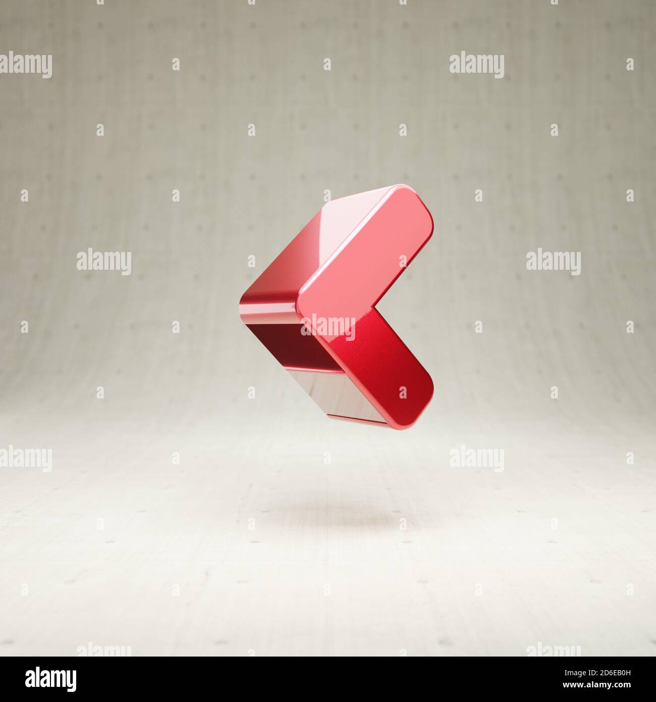 Angle Left icon. Gold glossy Angle Left symbol isolated on white ...