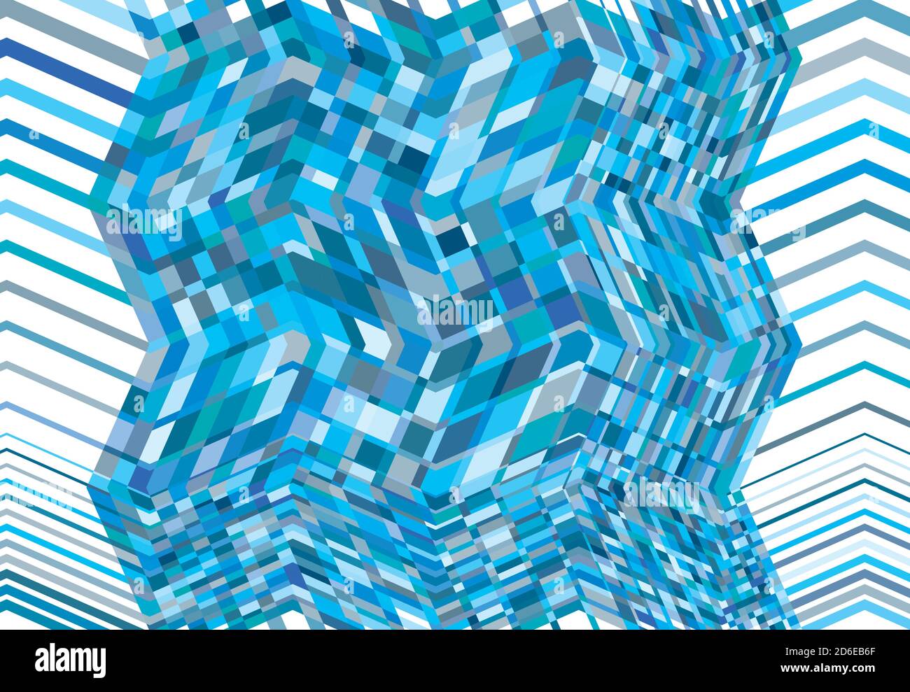 mosaic background, tessellation pattern. blue wavy, waving and undulate ...