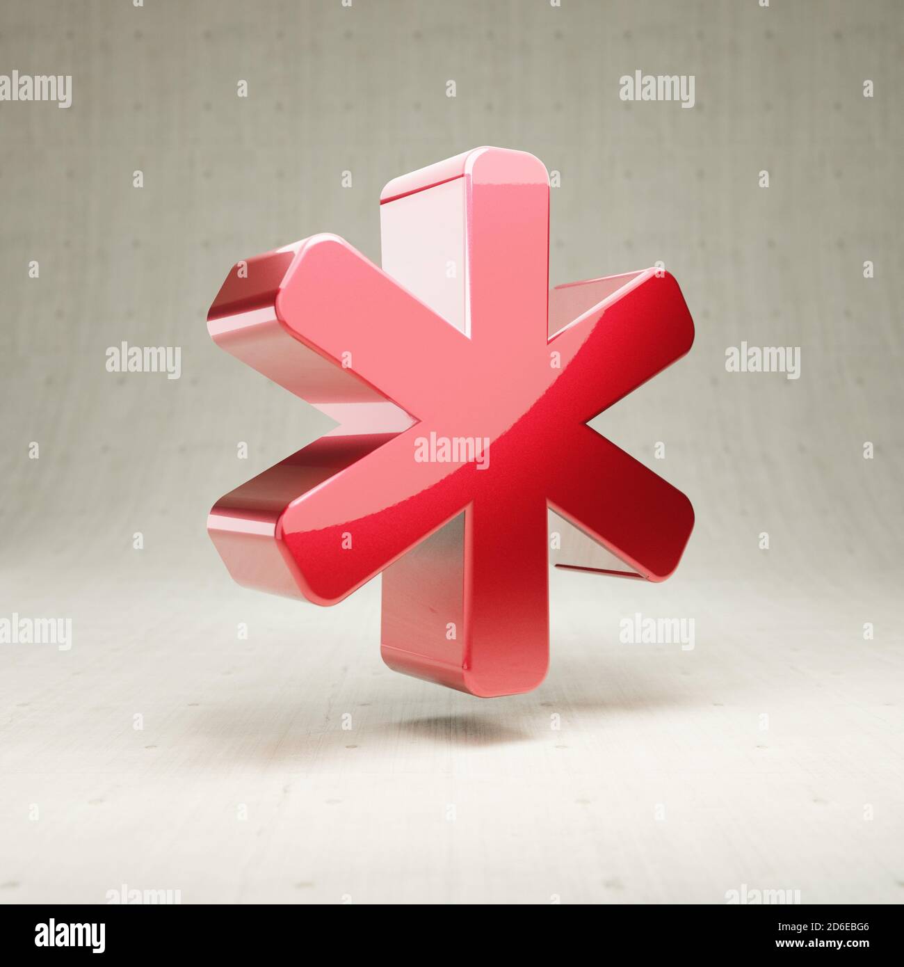 Asterisk icon. Gold glossy Asterisk symbol isolated on white concrete ...