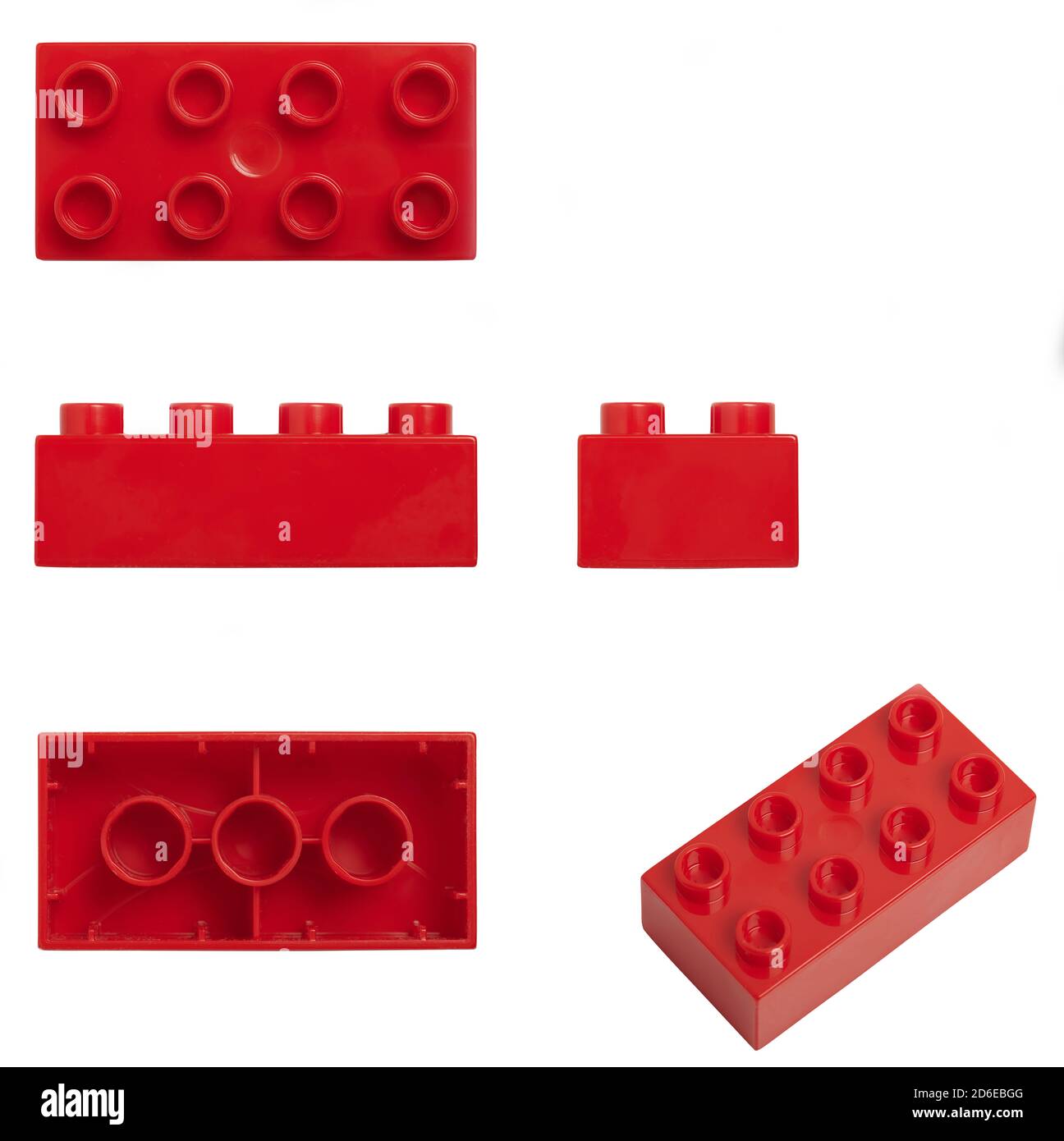 Long red plastic block different view isolated Stock Photo - Alamy