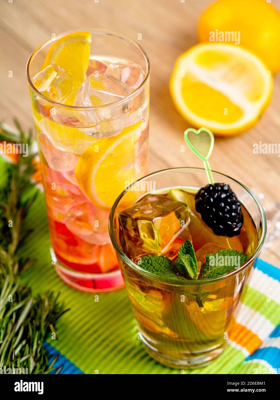 Cold refreshing summer drinks and cocktails Stock Photo - Alamy