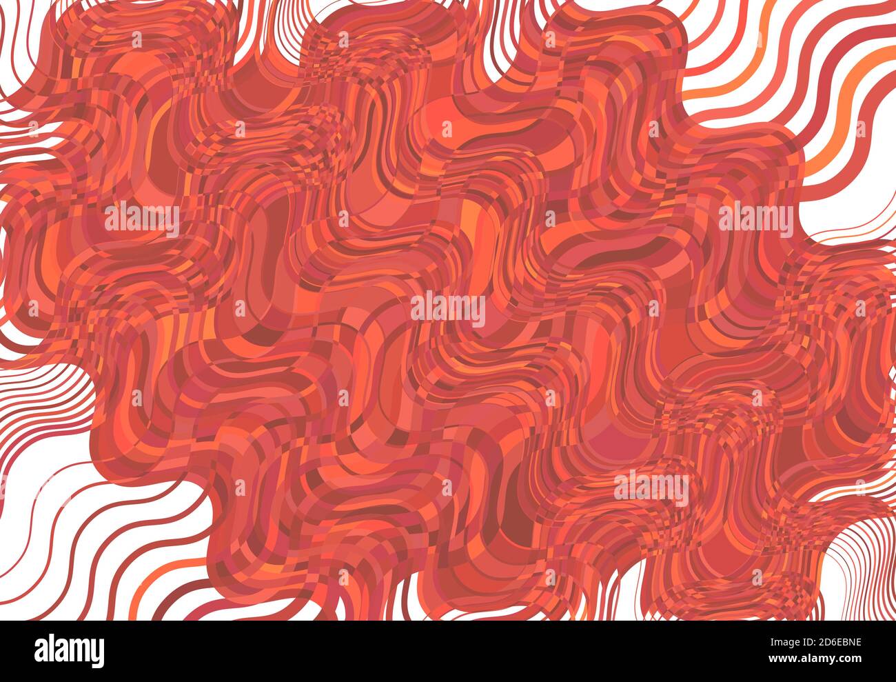 mosaic background, tessellation pattern. red wavy, waving and undulate ...
