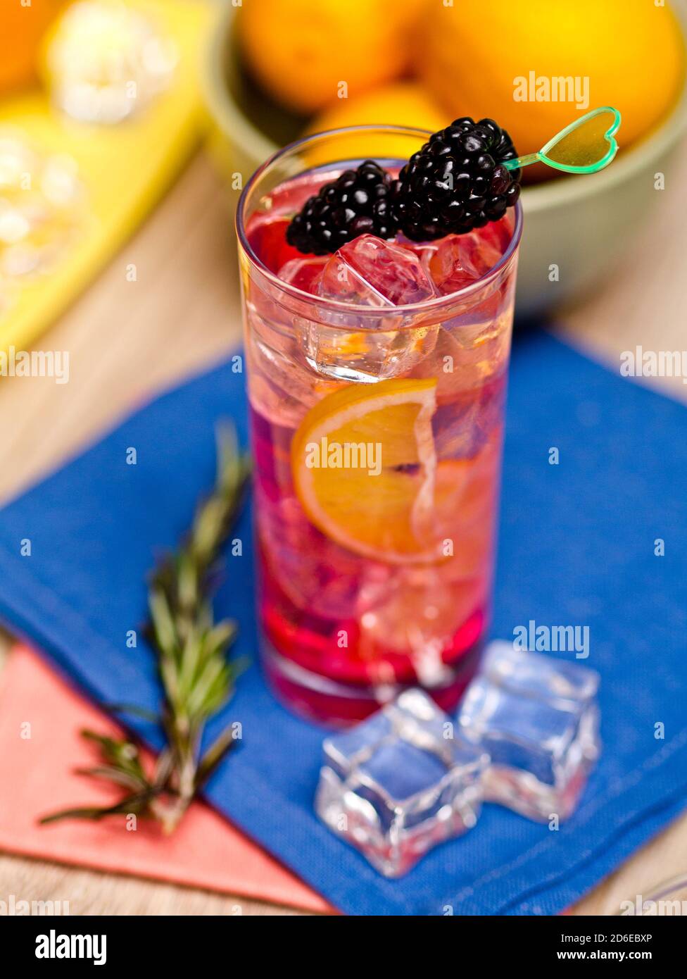 One glass of chilling drink decorated with cranberries Stock Photo - Alamy