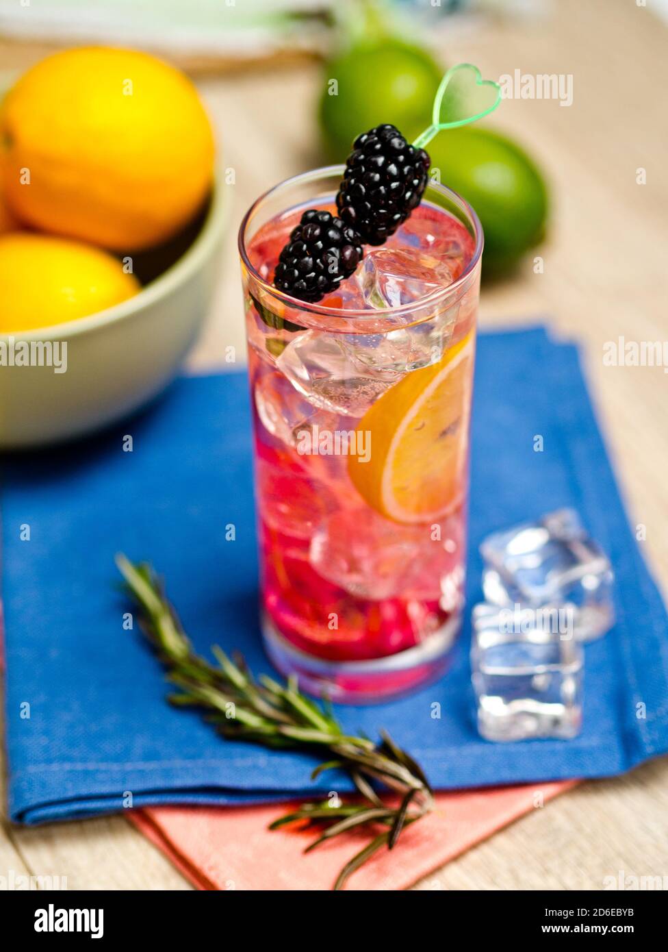 One glass of chilling drink decorated with cranberries Stock Photo - Alamy