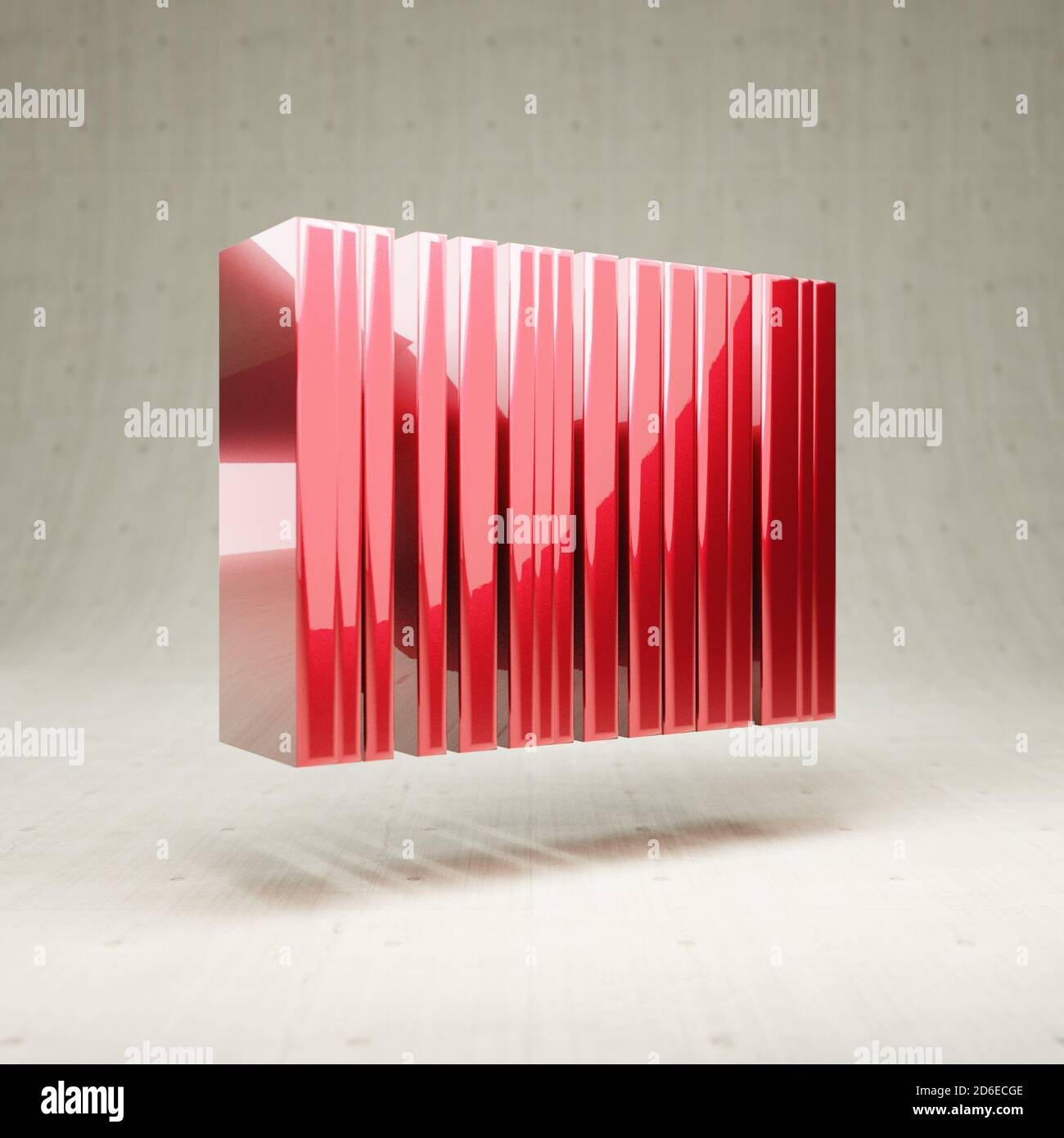 Barcode icon. Gold glossy Barcode symbol isolated on white concrete ...