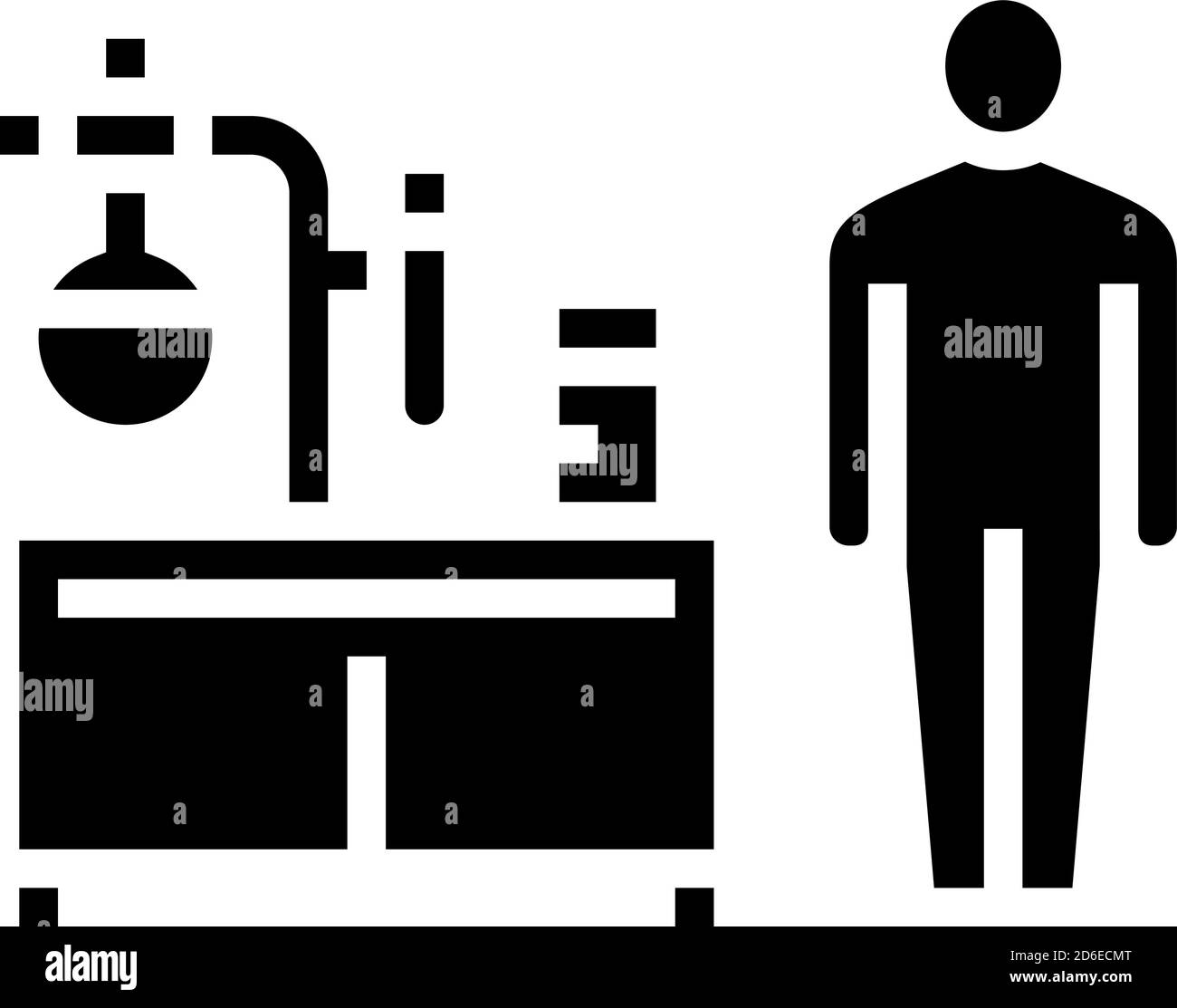 pharmaceutical laboratory worker glyph icon vector illustration Stock ...
