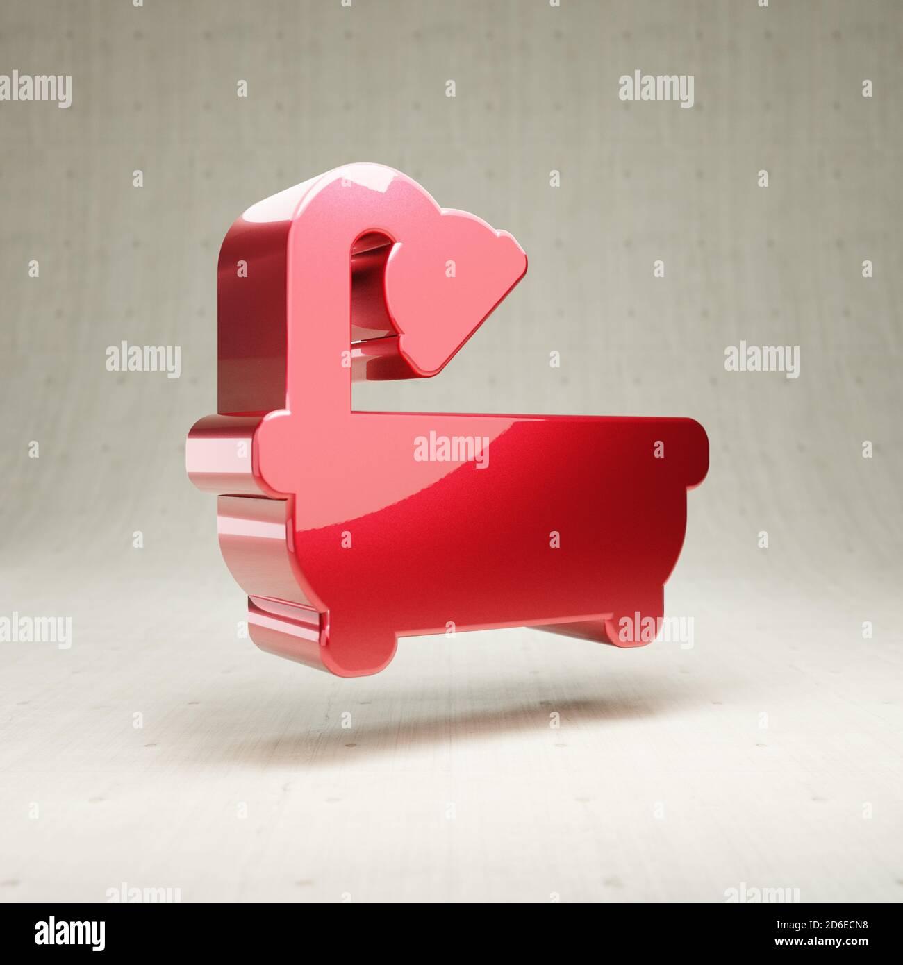 Bath icon. Gold glossy Bath symbol isolated on white concrete ...