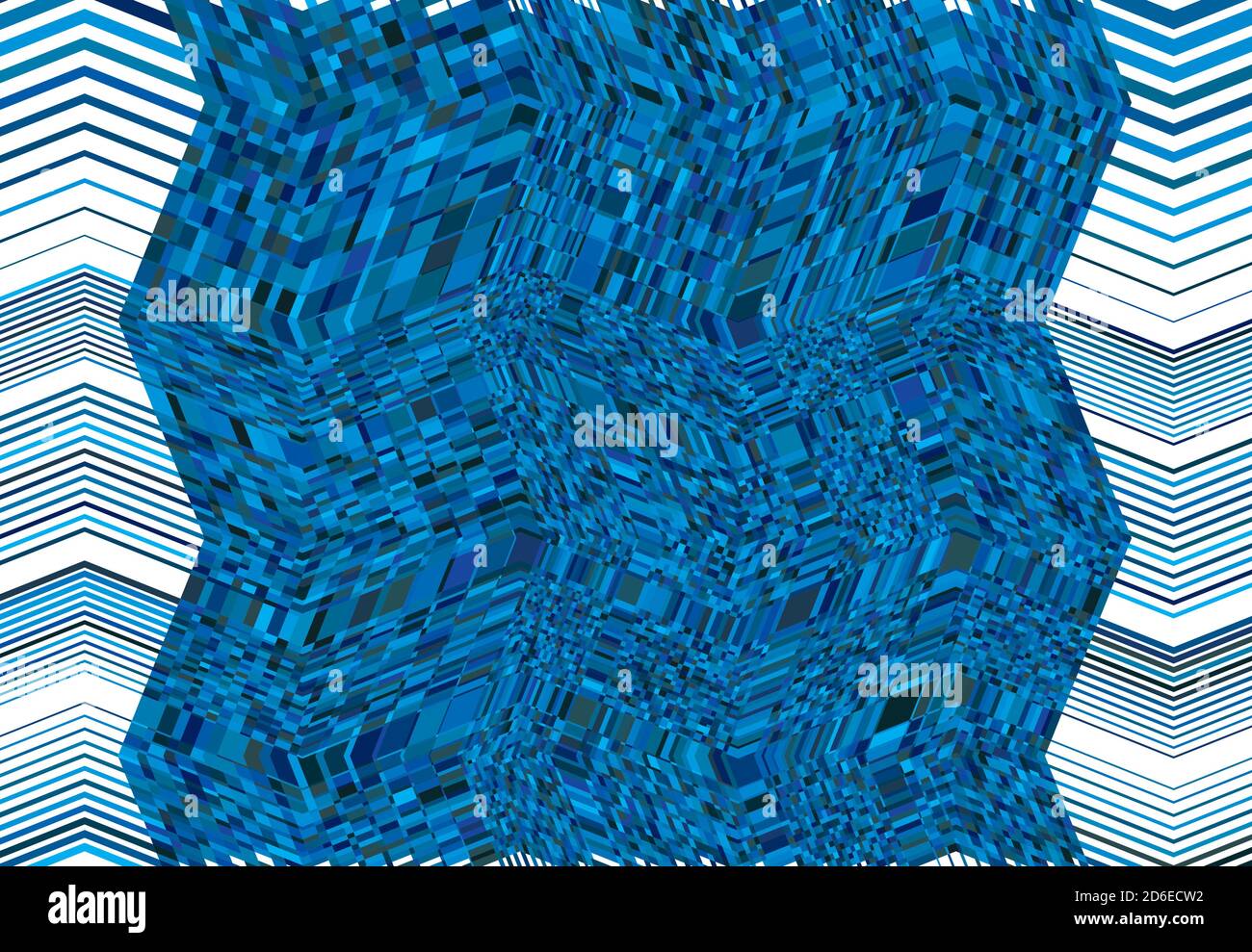 mosaic background, tessellation pattern. blue wavy, waving and undulate ...