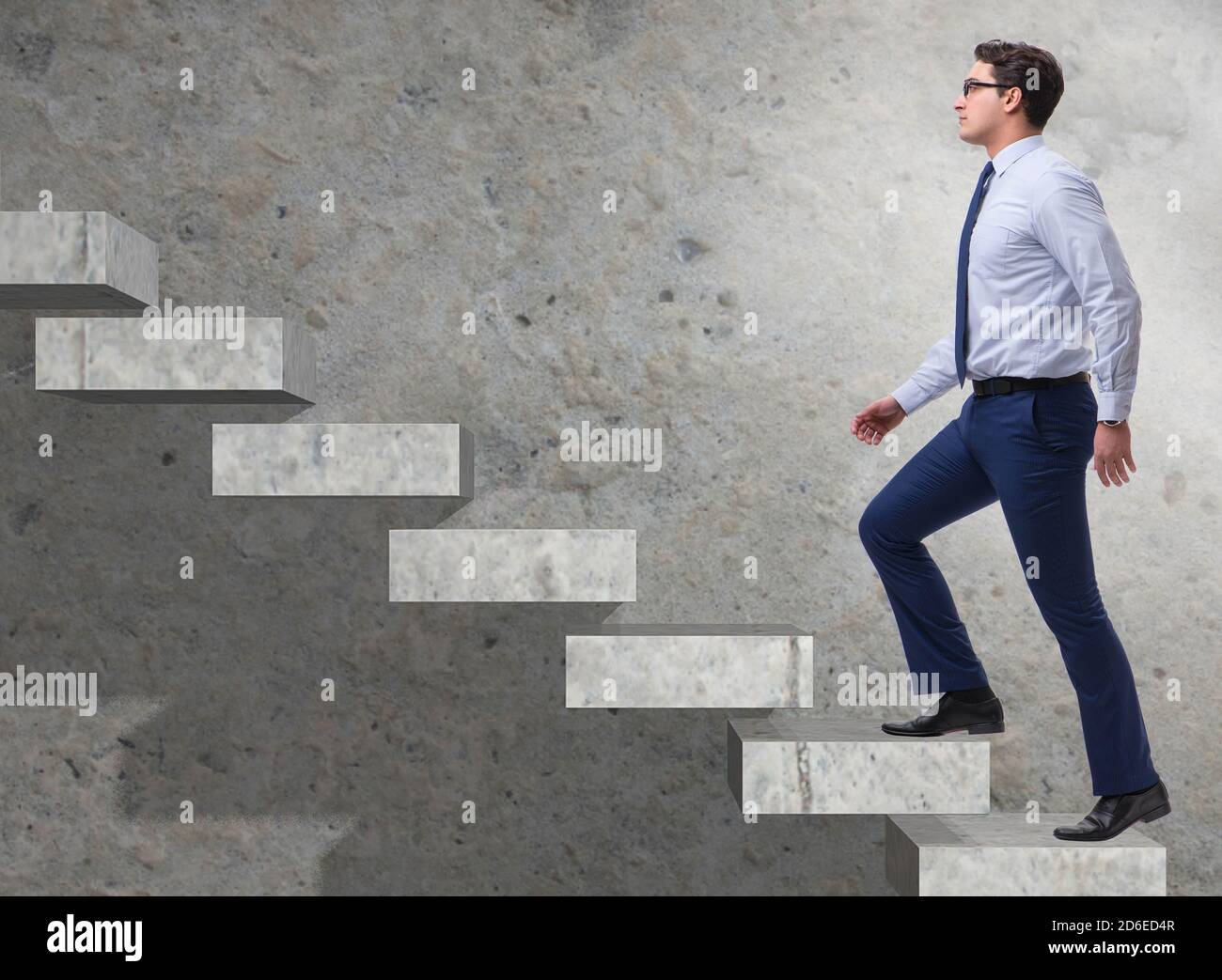 The young businessman climbing career ladder Stock Photo - Alamy