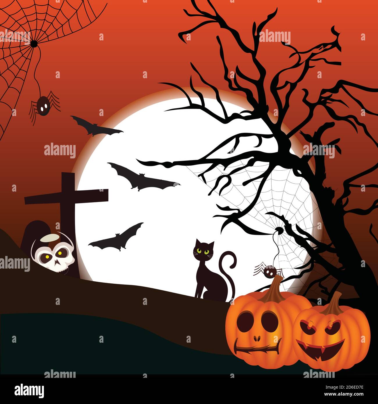 Pumpkin Tree Cartoon