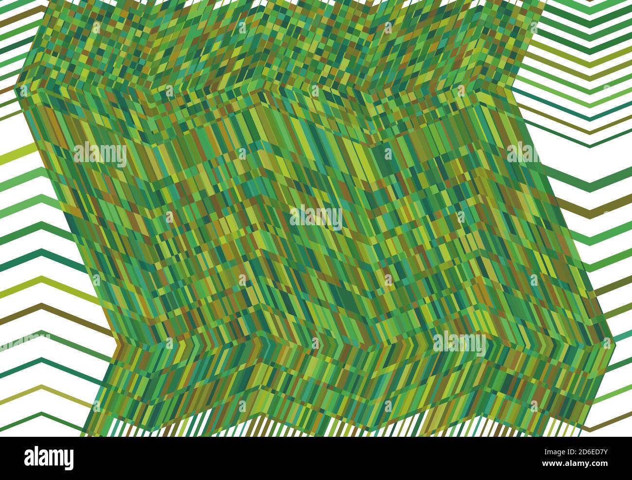 mosaic background, tessellation pattern. green wavy, waving and ...