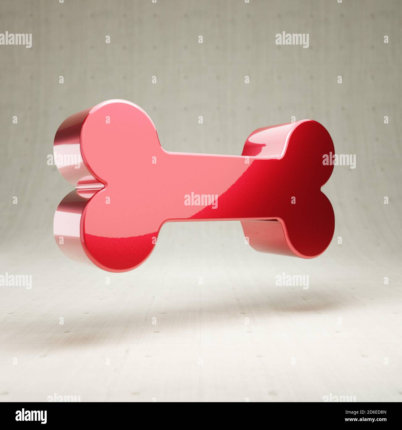 Bone icon. Gold glossy Bone symbol isolated on white concrete ...