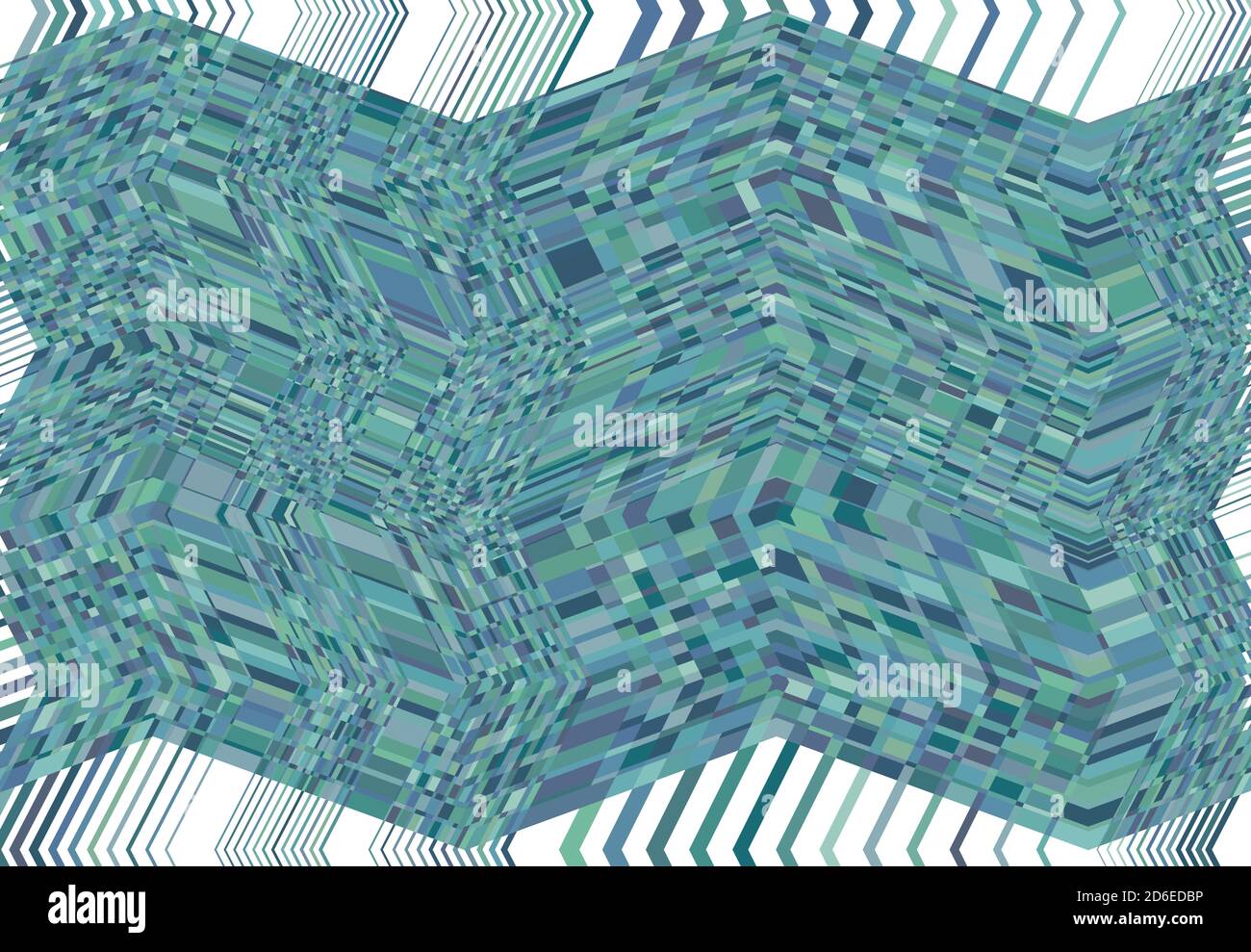 mosaic background, tessellation pattern. teal wavy, waving and undulate ...