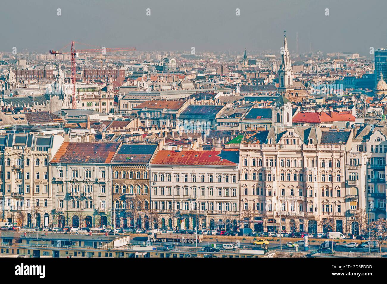 View of Budapest city from above. City skyline. View of the buildings ...