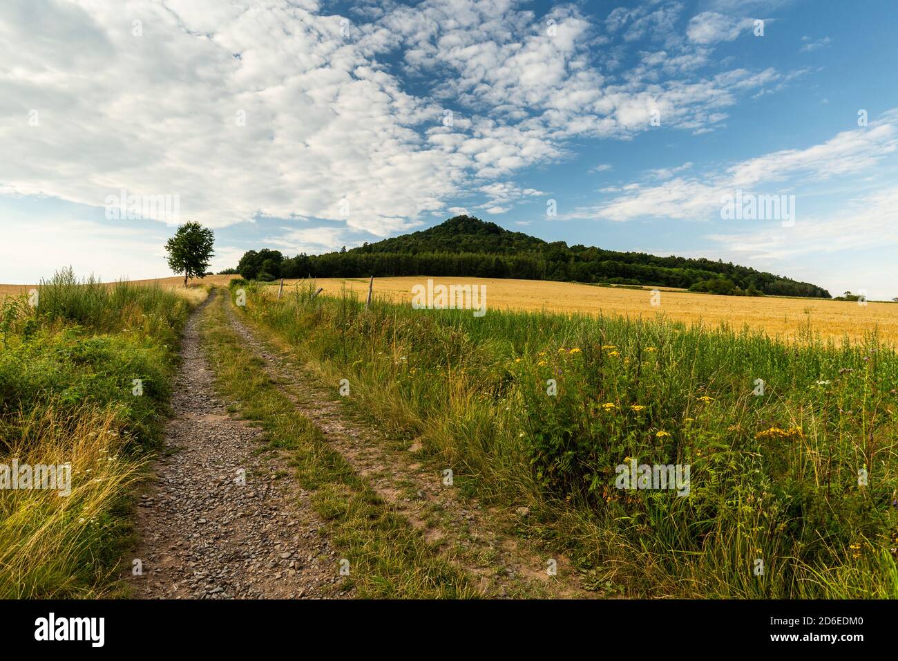 Europe, Poland, Lower Silesia, Ostrzyca / Spitzberg - extinct volcano ...