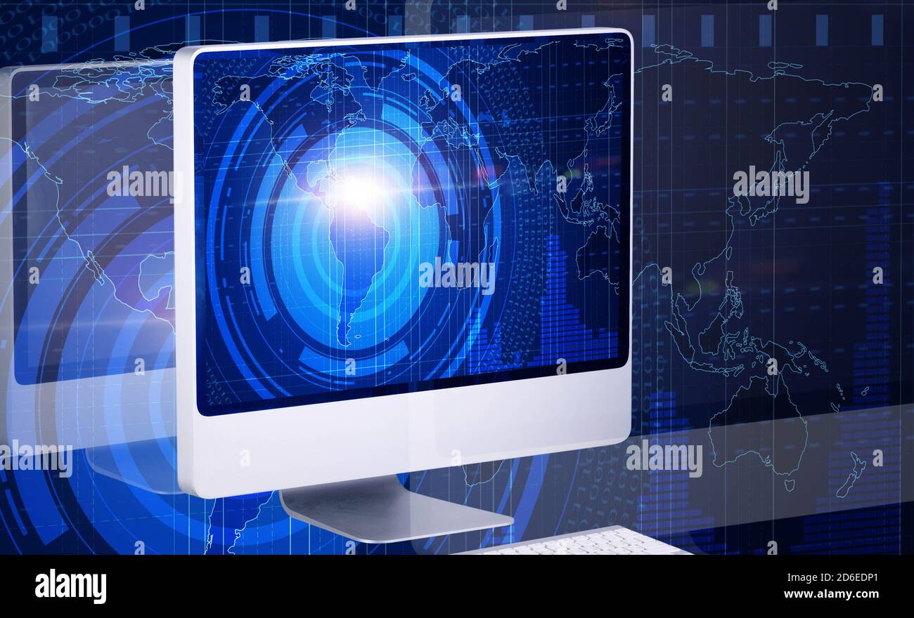 The computer screen in business concept Stock Photo - Alamy