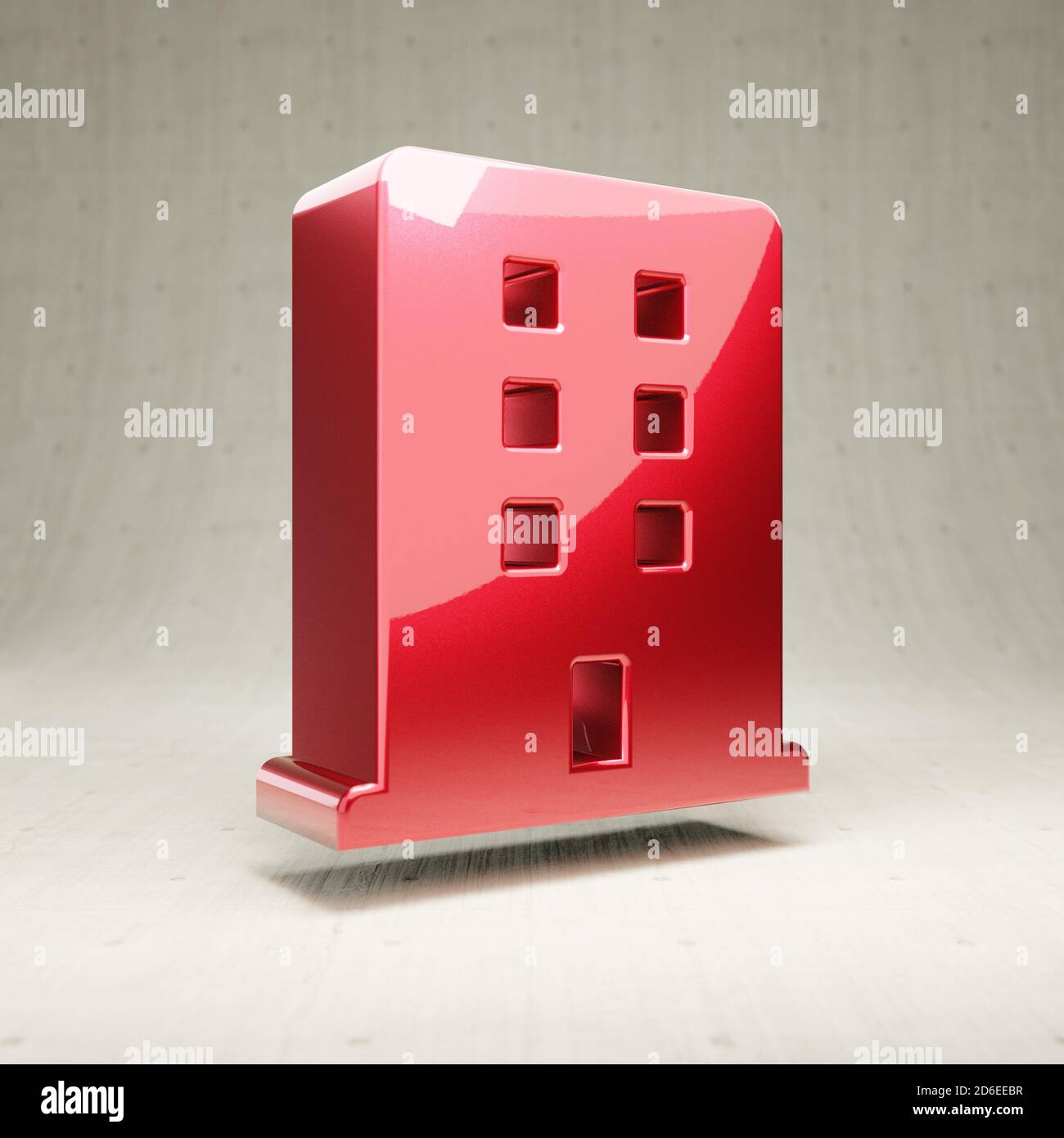 Building icon. Gold glossy Building symbol isolated on white concrete ...