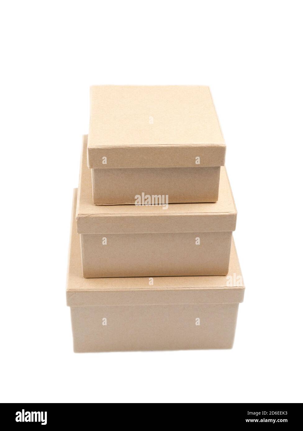 Three empty paper boxes of different size Stock Photo - Alamy