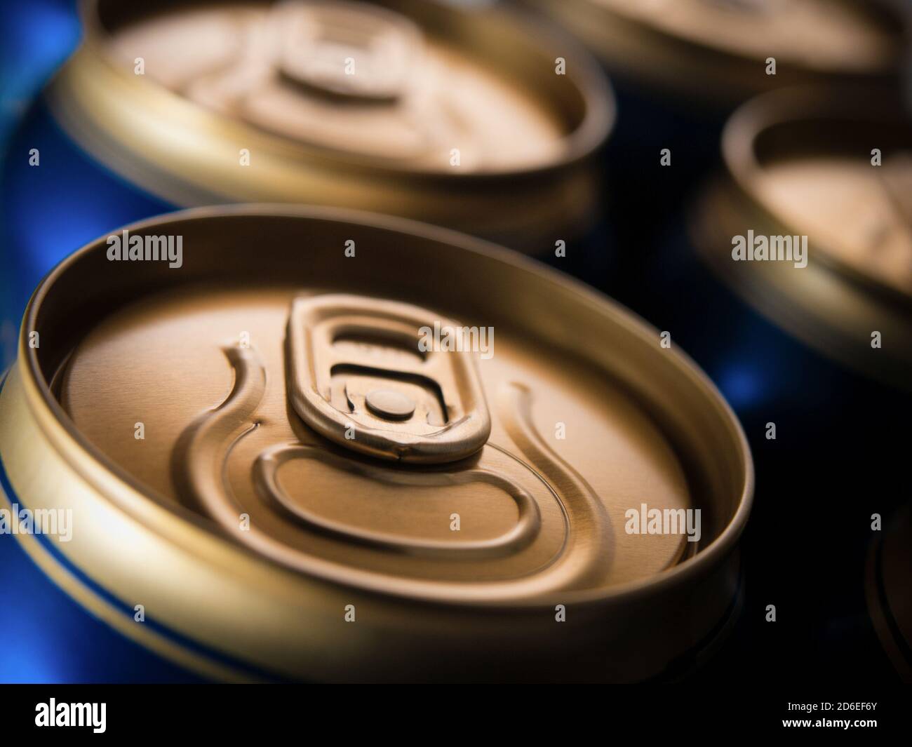 Top part of beer cans, close up view Stock Photo - Alamy