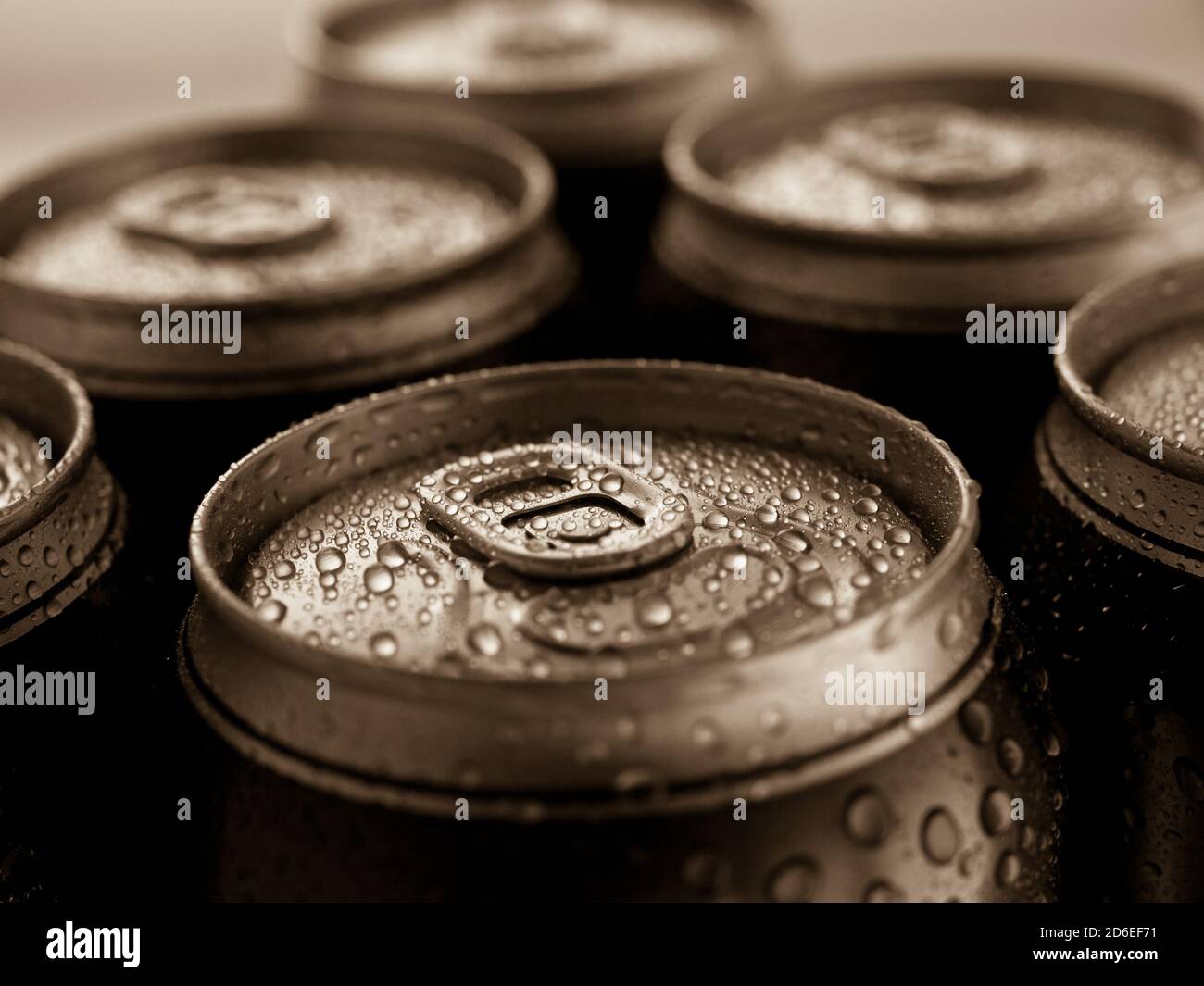 Top part of beer cans, close up view Stock Photo - Alamy