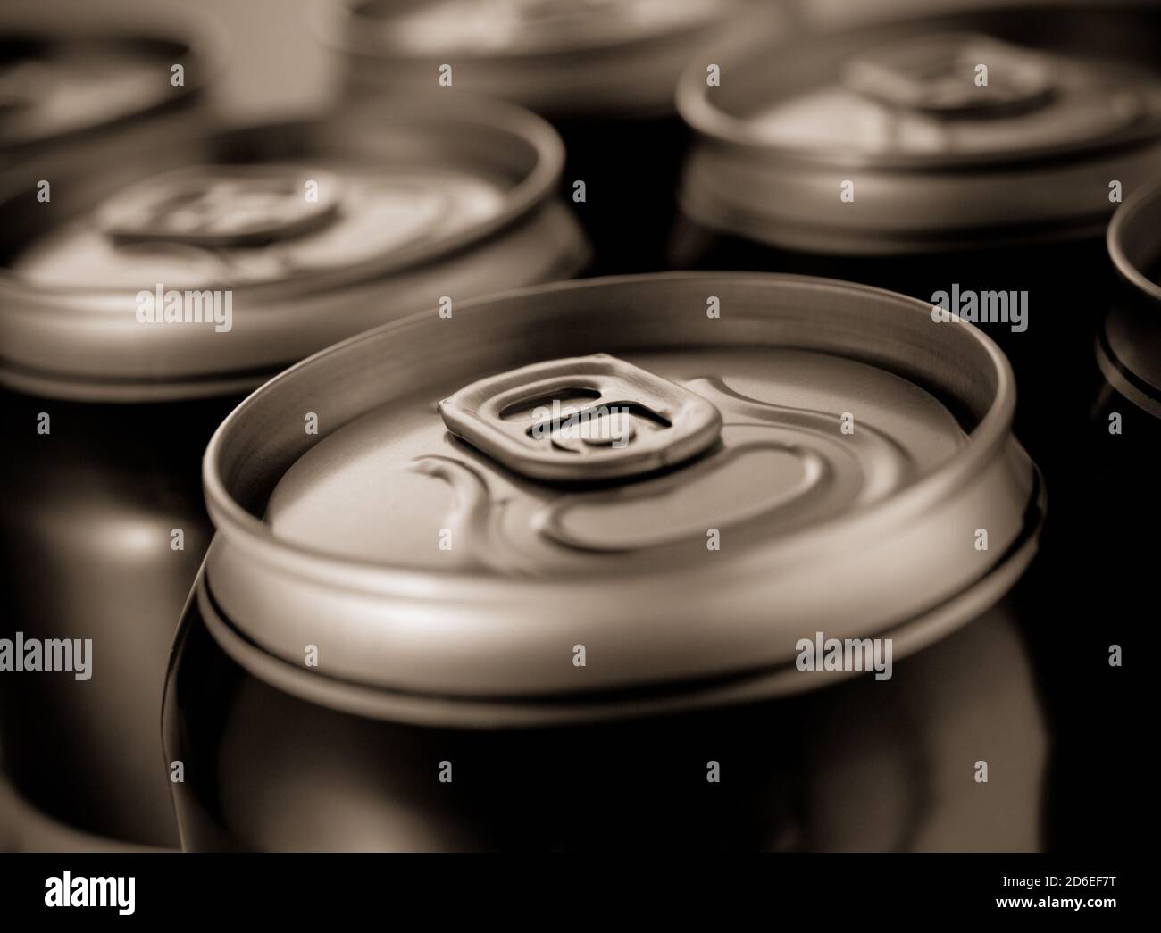 Top part of beer cans, close up view Stock Photo - Alamy
