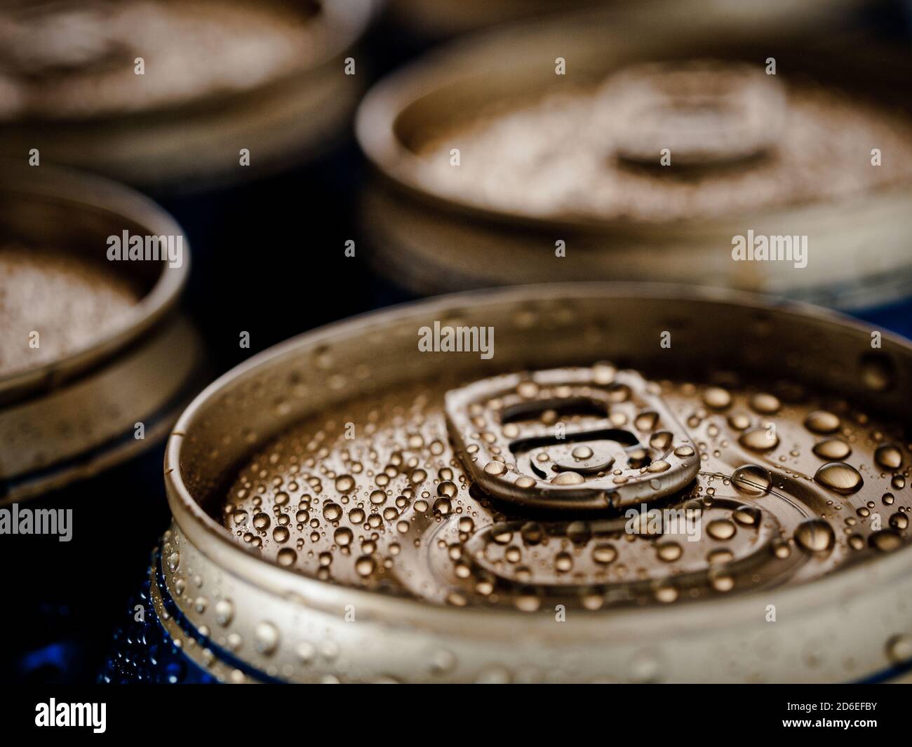 Top part of beer cans, close up view Stock Photo - Alamy