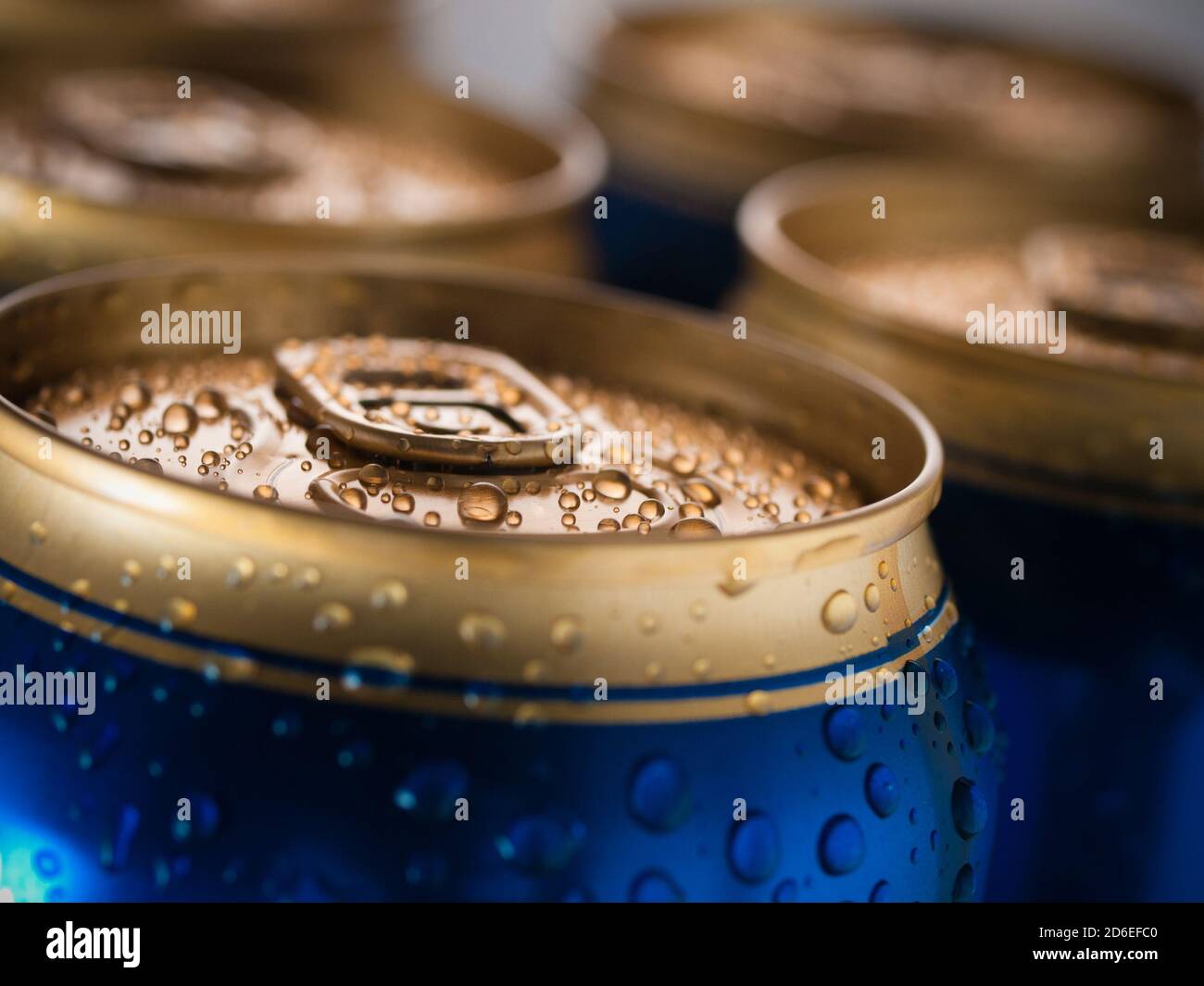 Top part of beer cans, close up view Stock Photo - Alamy