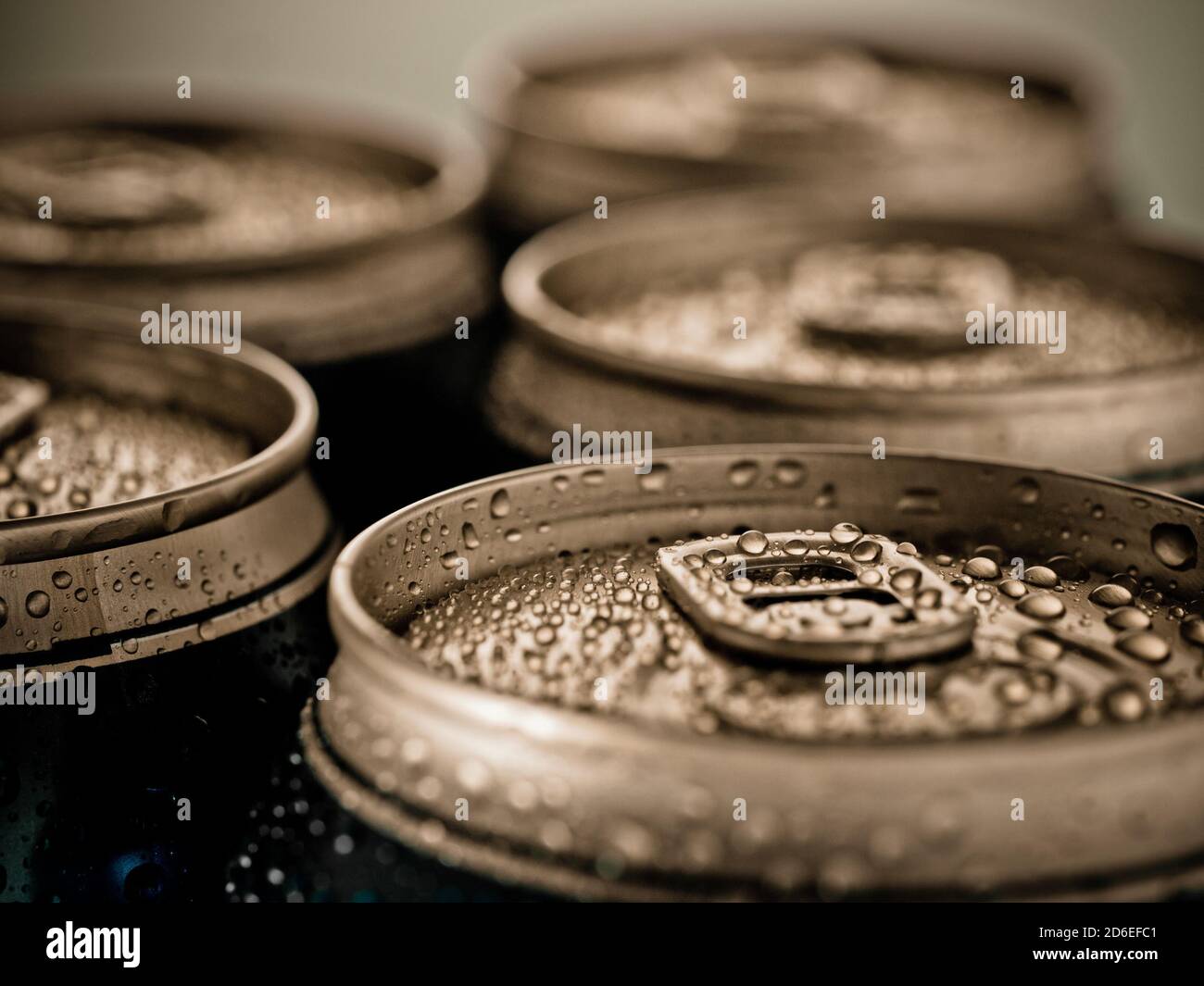 Top part of beer cans, close up view Stock Photo - Alamy