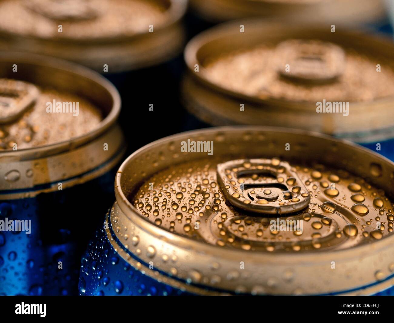 Top part of beer cans, close up view Stock Photo - Alamy