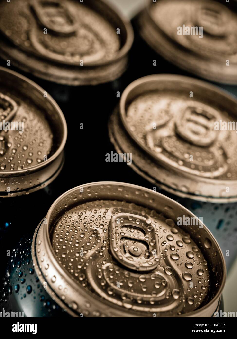 Top part of beer cans, close up view Stock Photo - Alamy